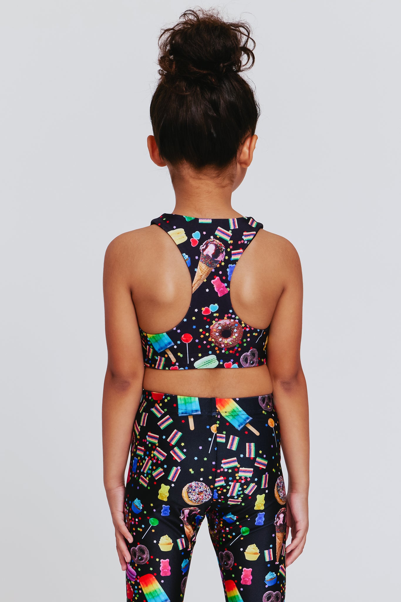 Kids Sports Bra in Black Candy Spill – Terez.com