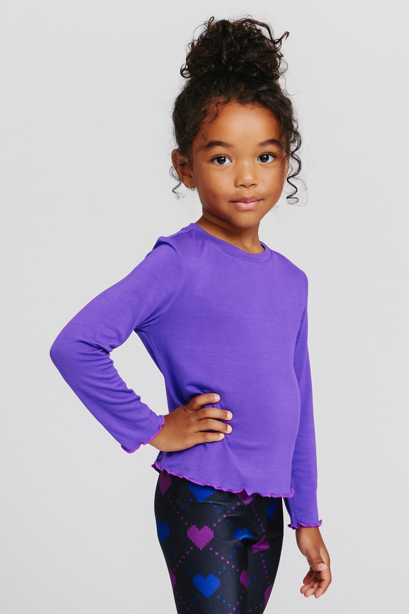 Toddler Lettuce Edge Long Sleeve Crop Tee in Labyrinth – Terez.com