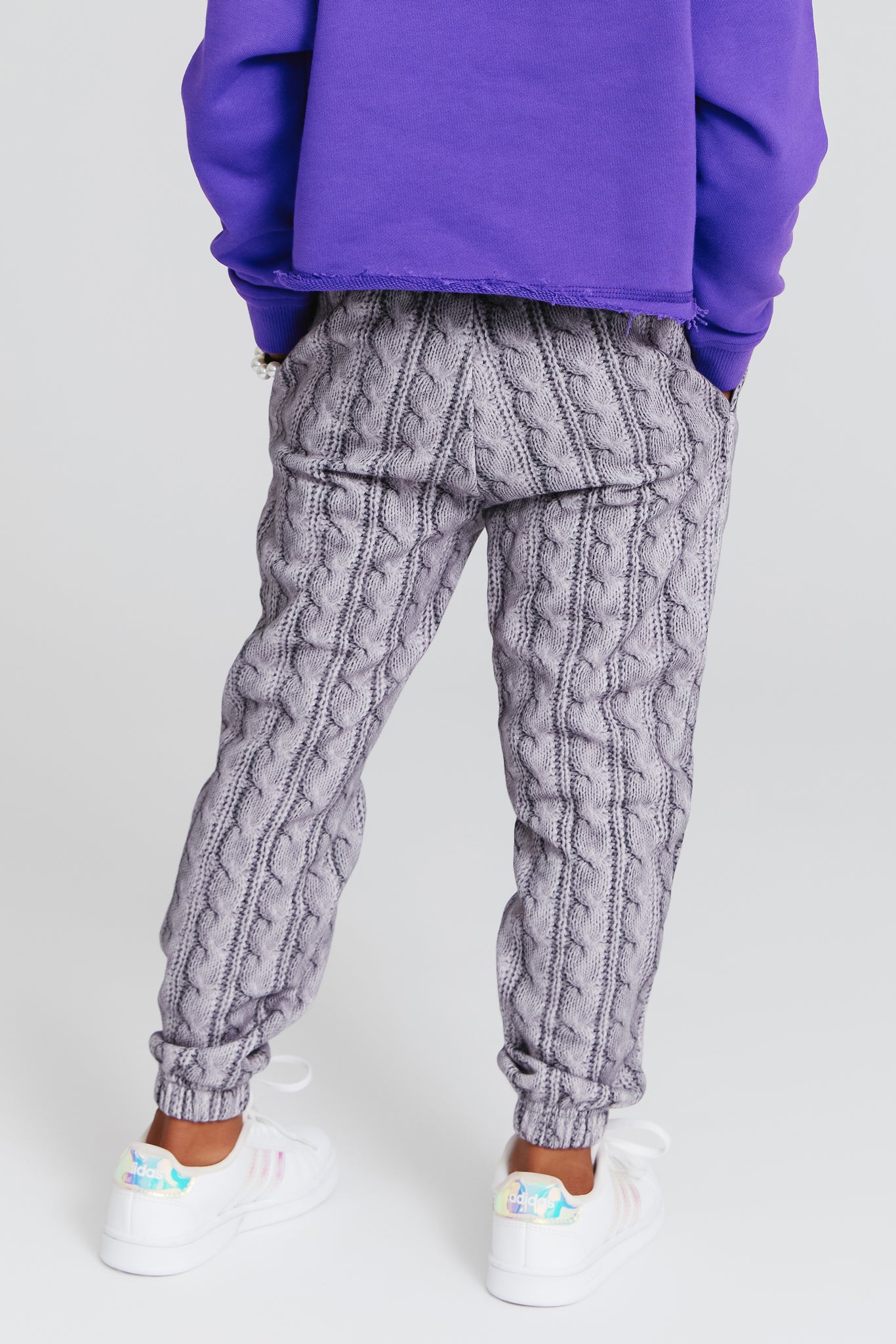 Kids Jogger in Silver Cable Knit – Terez.com