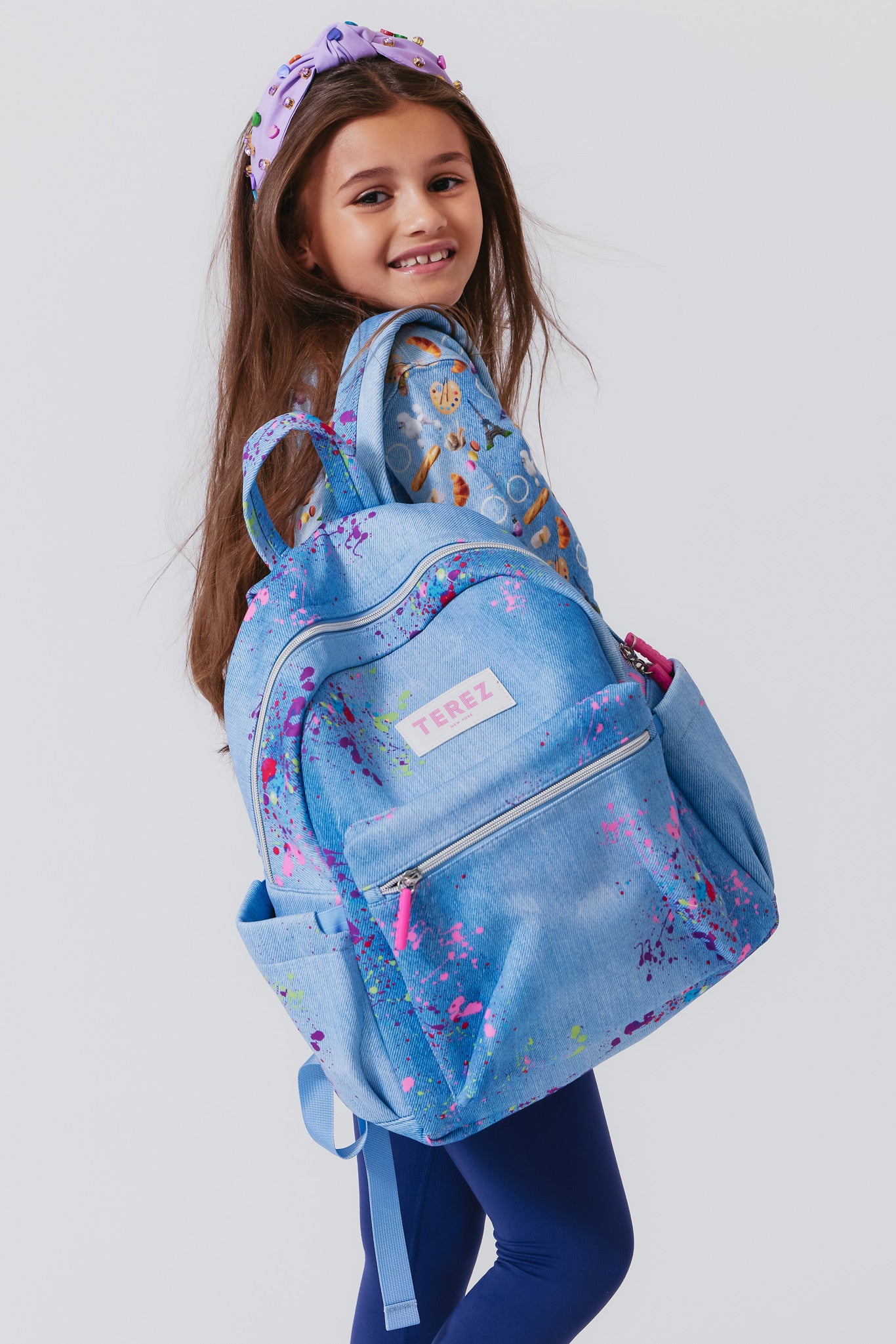 Backpack in Denim Paint Splatter – Terez.com