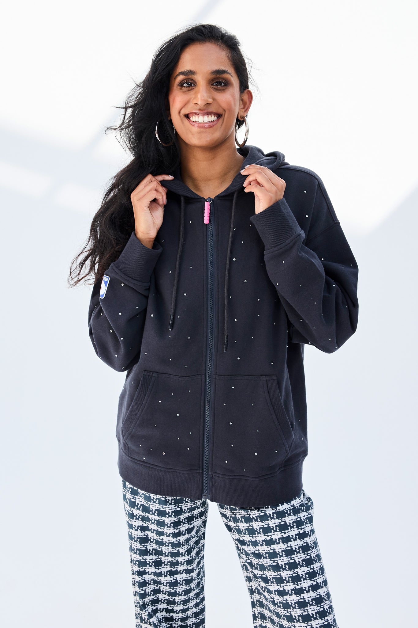 Warriors Oversized Gems Zip Up – Terez.com