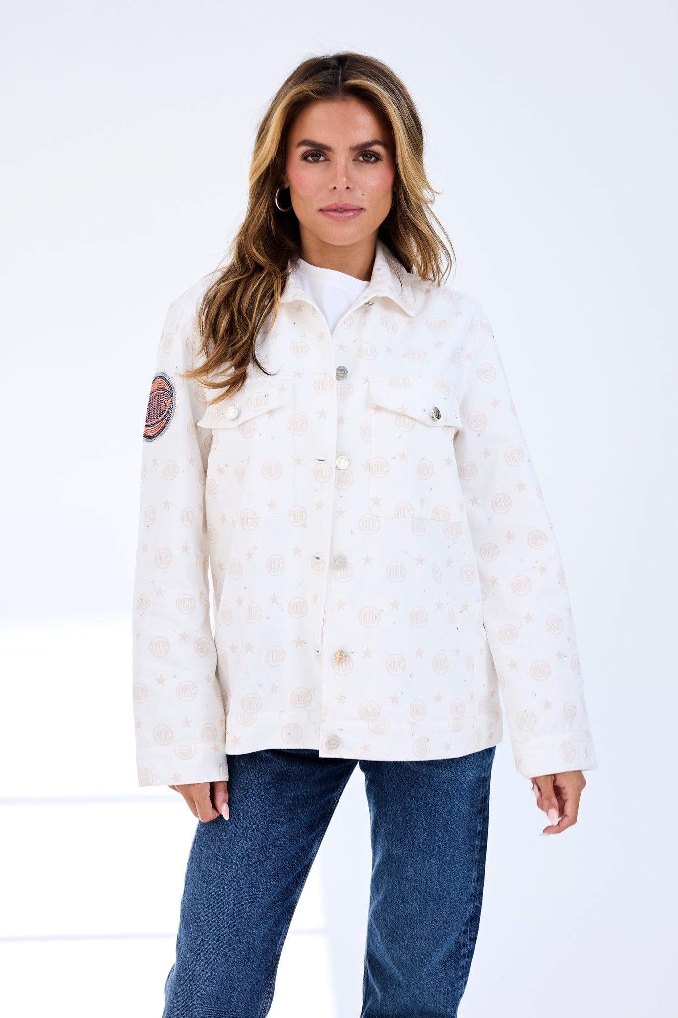Knicks Twill Rhinestone Jacket – Terez.com