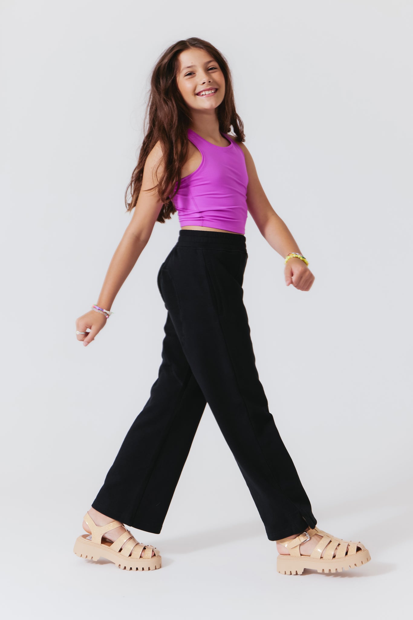 Girls Heart-Seamed Wide Leg Pant in Black – Terez.com