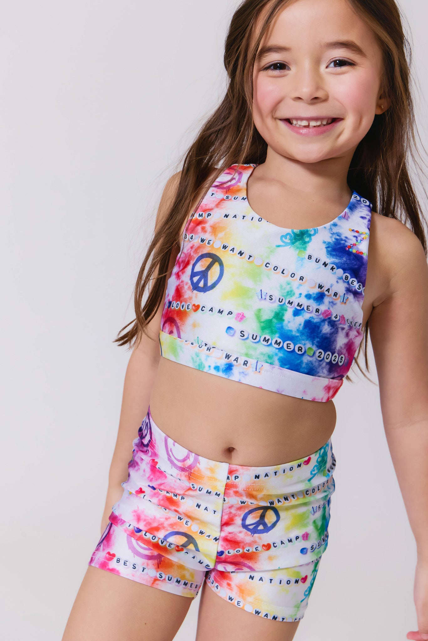 Girls Hi-Shine Sports Bra in Camp Beads – Terez.com