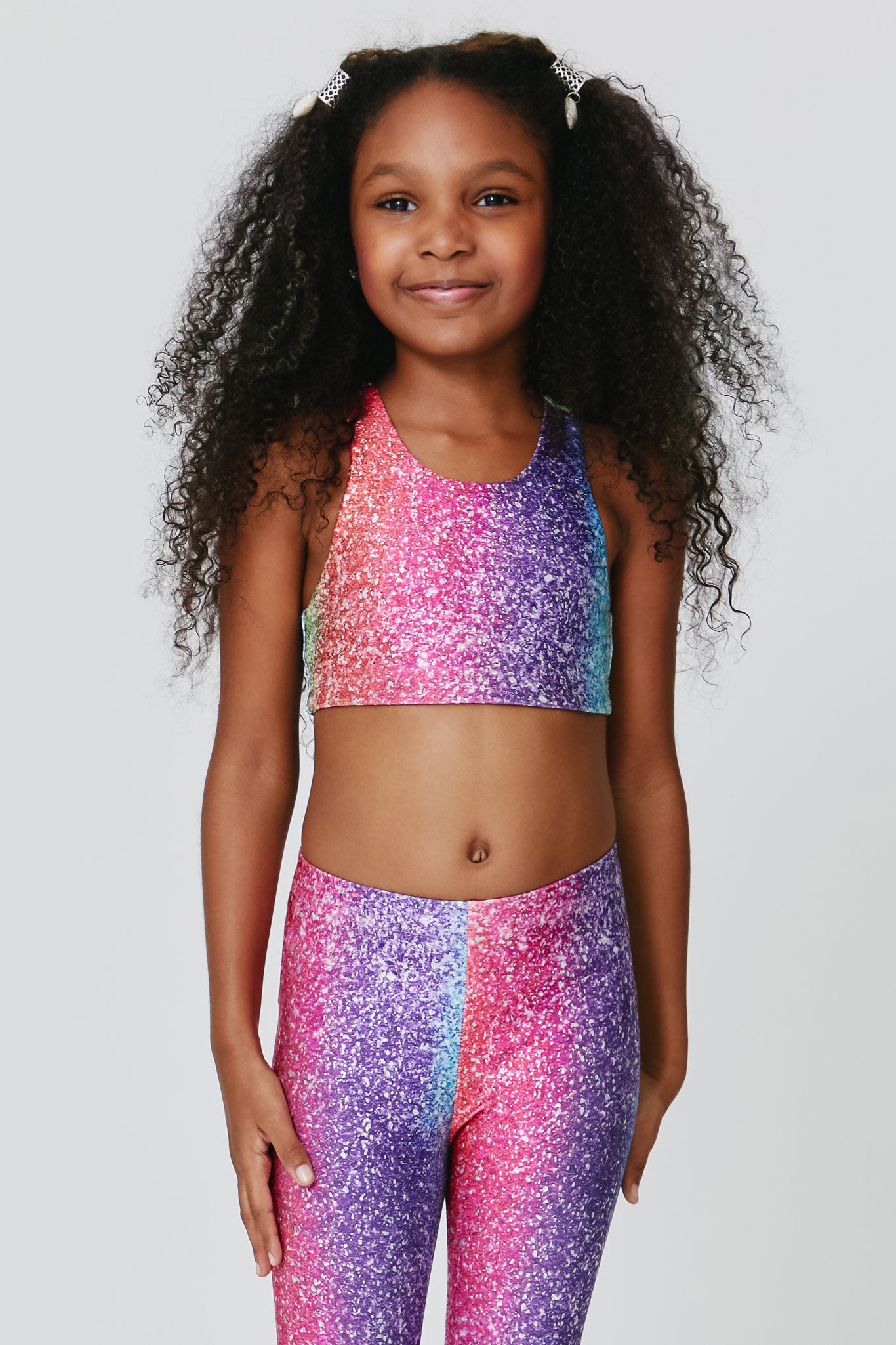 Kids Sports Bra in Rainbow Glitter Foil – Terez.com